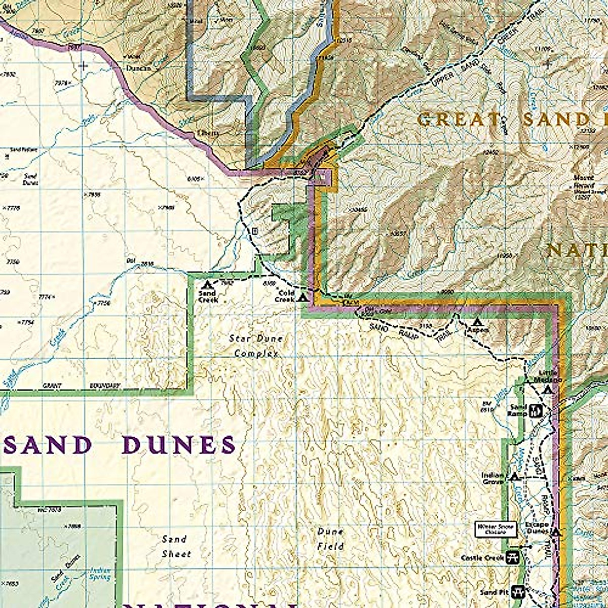 Sangre de Cristo Mountains [Great Sand Dunes National Park and Preserve] (National Geographic Trails Illustrated Map)