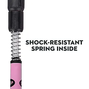 Trekking Pole & Walking Staff | Strong, Lightweight Aluminum | Extends up to 53" Collapses Down to 23" | All-Terrain: Interchangeable Carbonite Ice Pick Tip, Rubber Asphalt Tip, and Snow Cap (Pink)