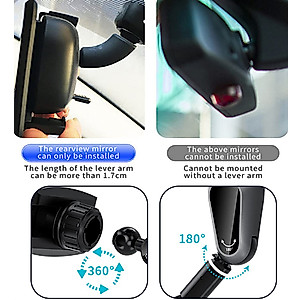 HIYITKS Car Phone Holder Multifunctional 360° Rearview Mirror Phone Mount【2022 New Version】 Universal Cell Phone Stand Phone and GPS Holder Adjustable Cell Phone Cradles Car Mirror iPhone Mount