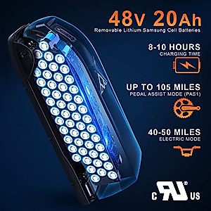 ADDMOTOR Motan Ebike Moped-Style 20'' Fat Tire Electric Bike, 105 MI, 750W Motor, 48V/20Ah Battery UL Certified, M-66 R7 Step Thru Snow Mountain Electric Bicycle with Long Banana Seat