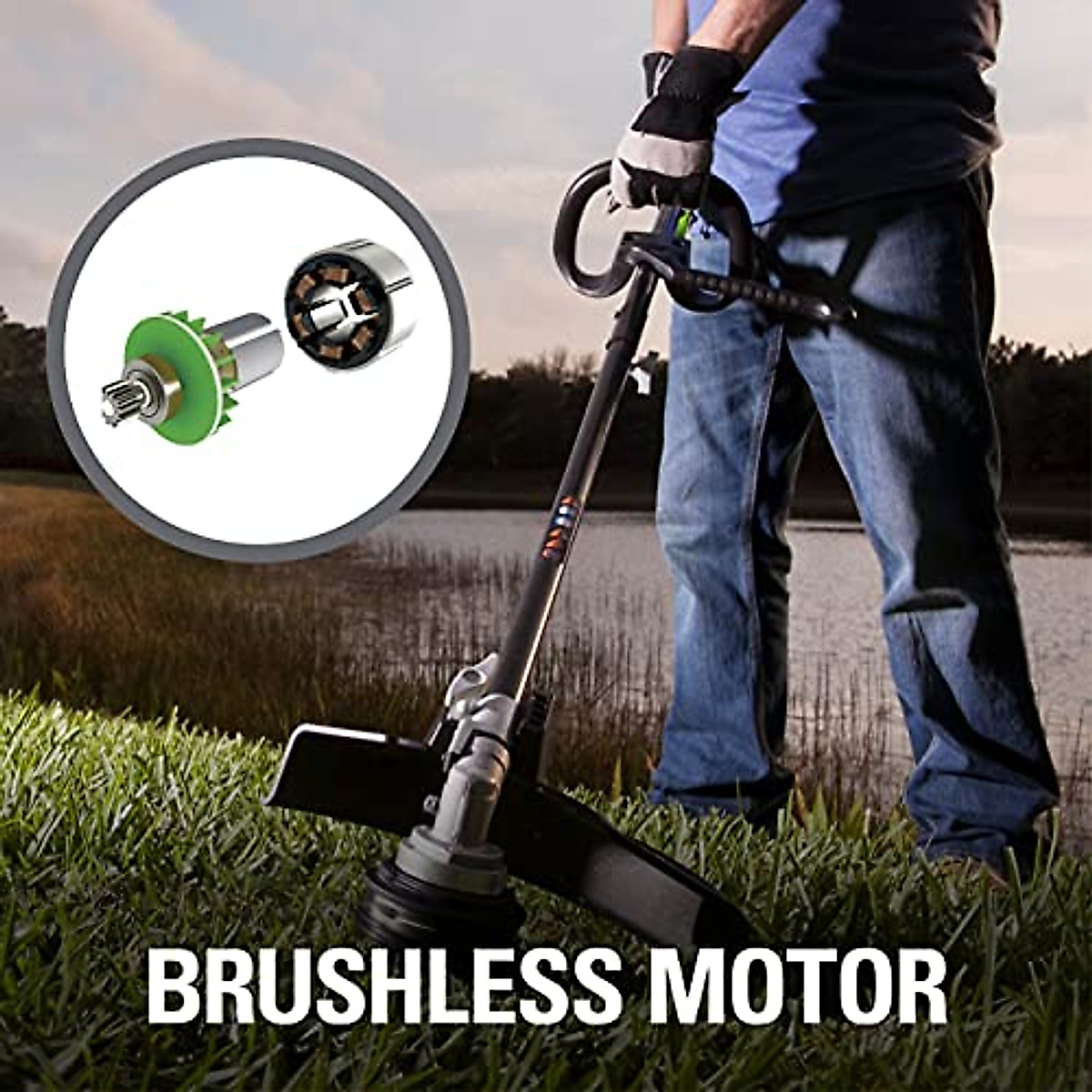 Greenworks 40V 14" Brushless Cordless (Attachment Capable) String Trimmer, 2.0Ah Battery and Charger Included