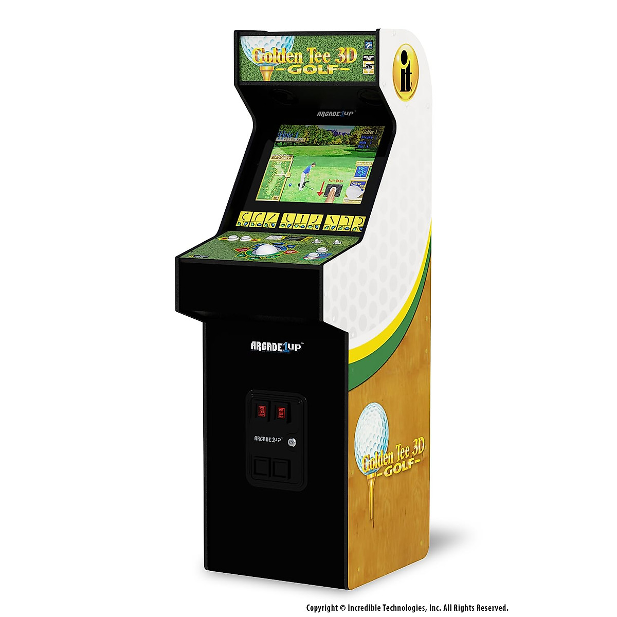 ARCADE1UP Golden Tee 3D Deluxe Arcade Machine, Built for Your Home, Over 5-Foot-Tall Cabinet with 8 Classic Games