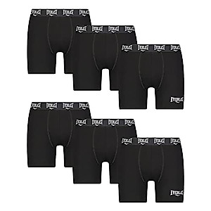 Everlast Cotton Men’s Boxer Brief, Men’s Underwear Boxer Briefs, Soft & Comfortable Waistband, Anti-Chafing (US, Alpha, Medium, Regular, Regular, 6, Black)