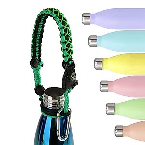 Greant Paracord Handle Compatible with MIRA and Most Cola Shaped Water Bottle Carrier, Narrow Mouth Water Bottle Strap, Fits 12oz, 17oz and 25 oz Bottles