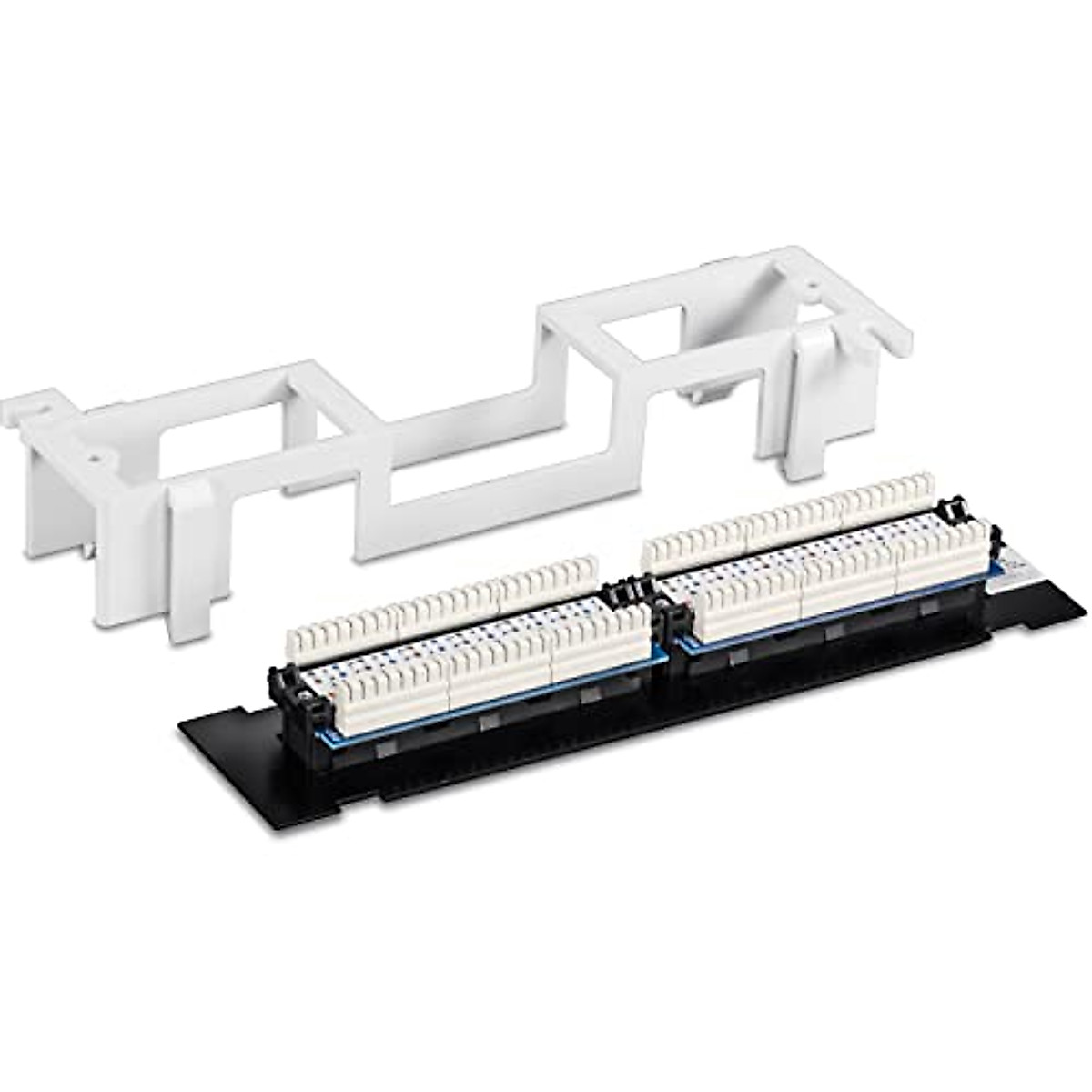TRENDnet 12-Port Cat5e Unshielded Patch Panel, Wall Mount, Included 89D Bracket, Vertical or Horizontal Installation, Compatible with Cat5e & Cat6 RJ45 Cabling, Black, TC-P12C5V