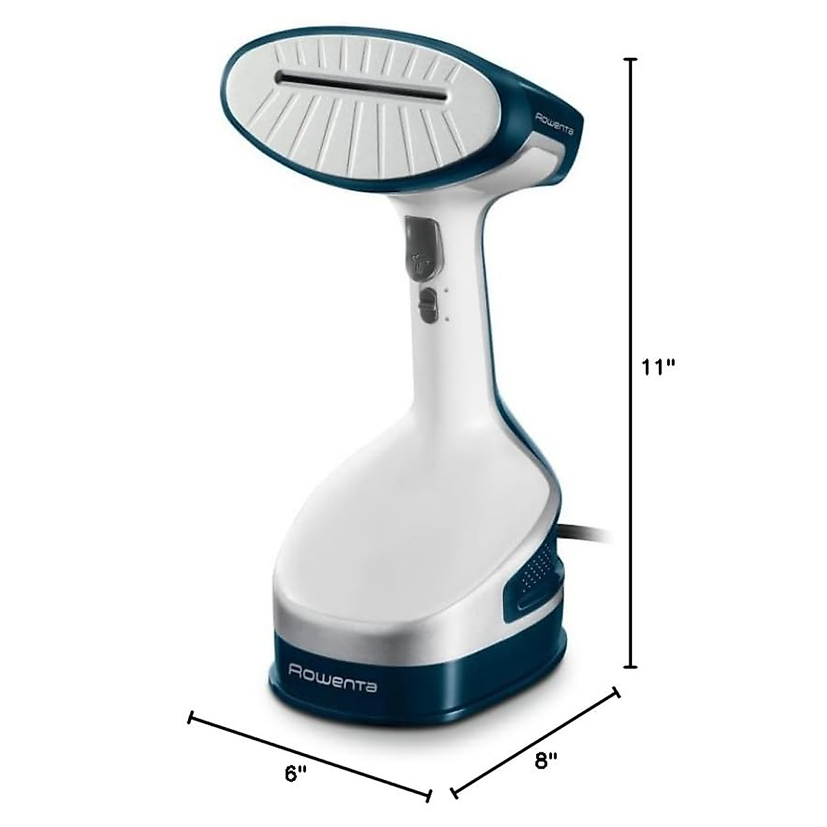 Rowenta DR8120 X-Cel Powerful Handheld Garment and Fabric Steamer Stainless Steel Heated Soleplate with 2 Steam Options, 1600-Watts, White/Blue