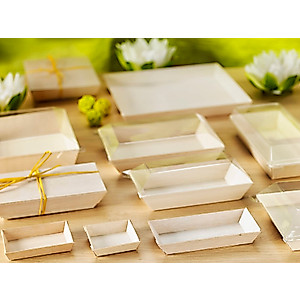 Samurai Square Wooden Tray (Case of 100), PacknWood - Biodegradable Wood Trays for Serving (9.2" x 9.2" x 1.1") 210SAMBQ2323