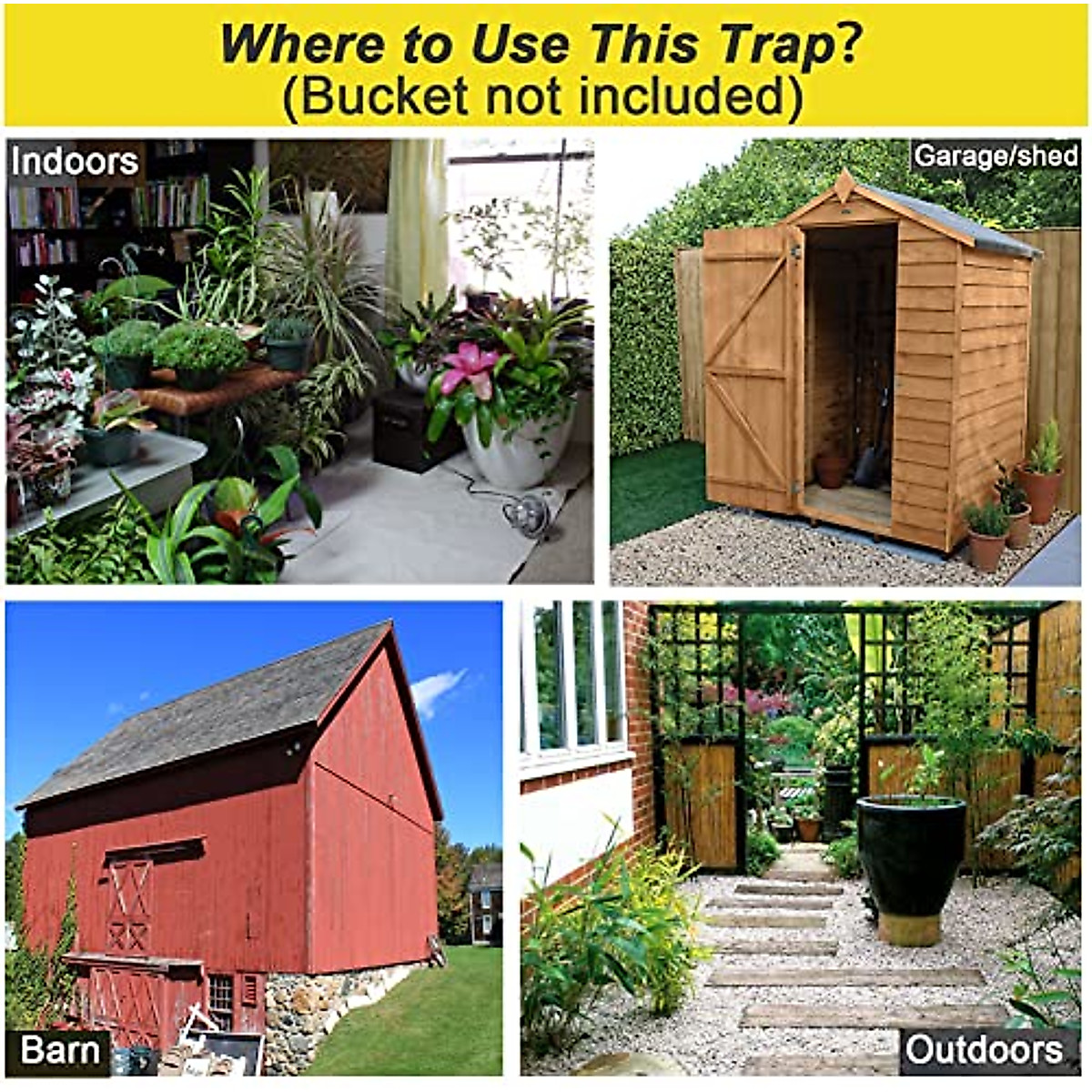 Mouse Trap Bucket, Bucket Lid Mouse Trap, 5 Gallon Bucket Compatible, Humane or Lethal, Trap Door Style, Multi Catch, Auto Reset, Indoor Outdoor, No See Kill (Wine)