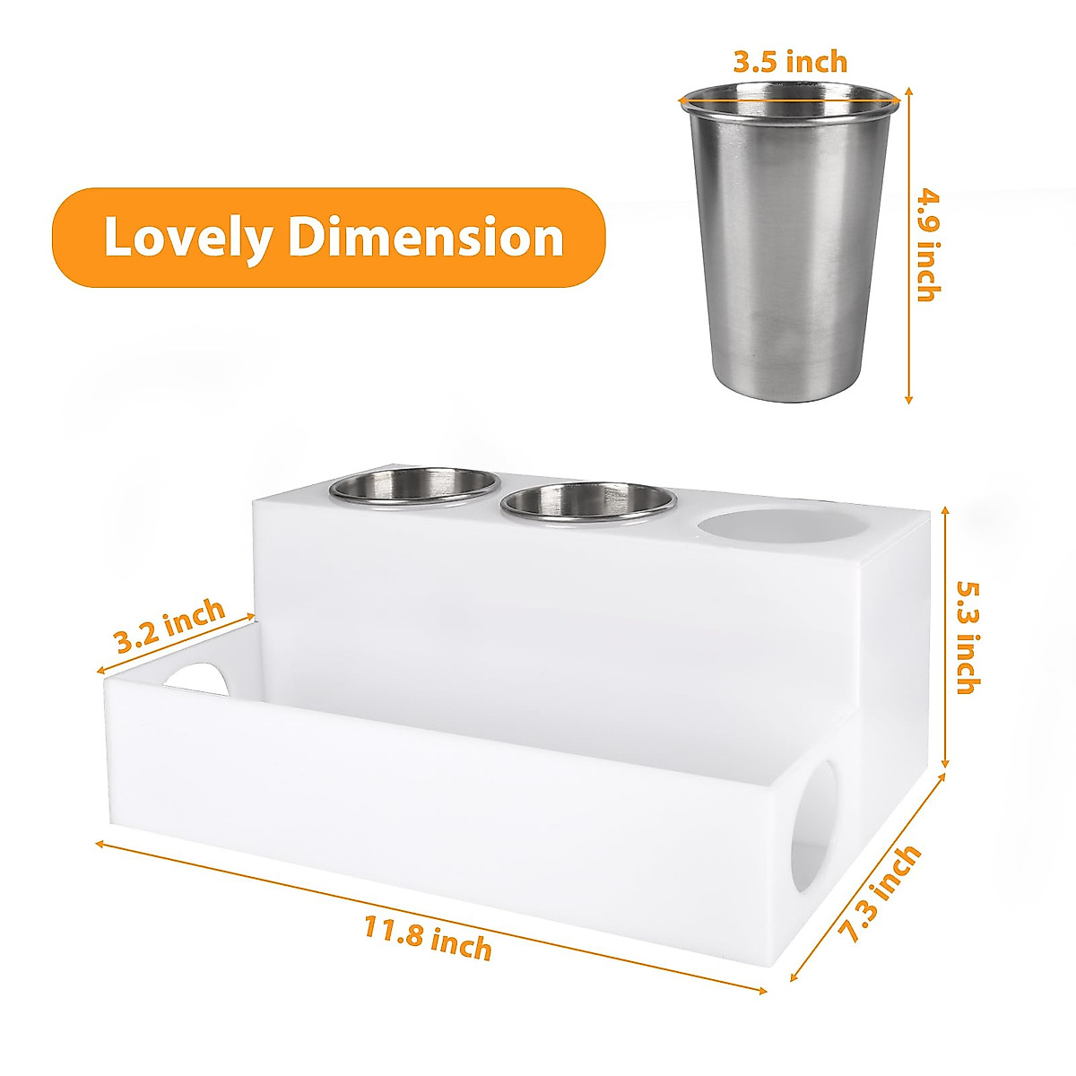 JaBrand Hair Tool Organizer for Bathroom, Acrylic Make-up Organizer White Hot Tool Holder Countertop Hair Dryer for Vanity Caddy Storage Accessories