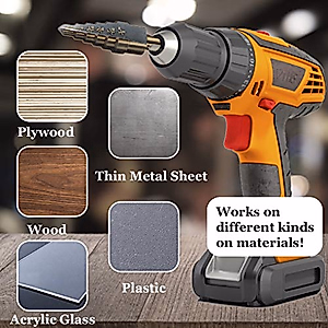 Vila 5-Pieces High Speed Steel Drill Set, Triangle-Shaped with Round Handle, Multiple Hole Sizes, Aluminum Case Included, for Laminates, Plastics, Plywood, Acrylic, Thin Metal