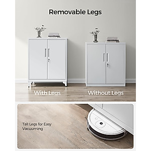 SONGMICS Garage Cabinet, Metal Storage Cabinet with Doors and Shelves, Office Cabinet for Home Office, Garage and Utility Room, Grey UOMC013G01