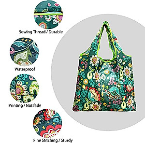 SWXIAN Reusable Grocery Bags, Reusable Shopping Bags Foldable, Machine Washable, Large Reusable Tote Bags (10 Pack)