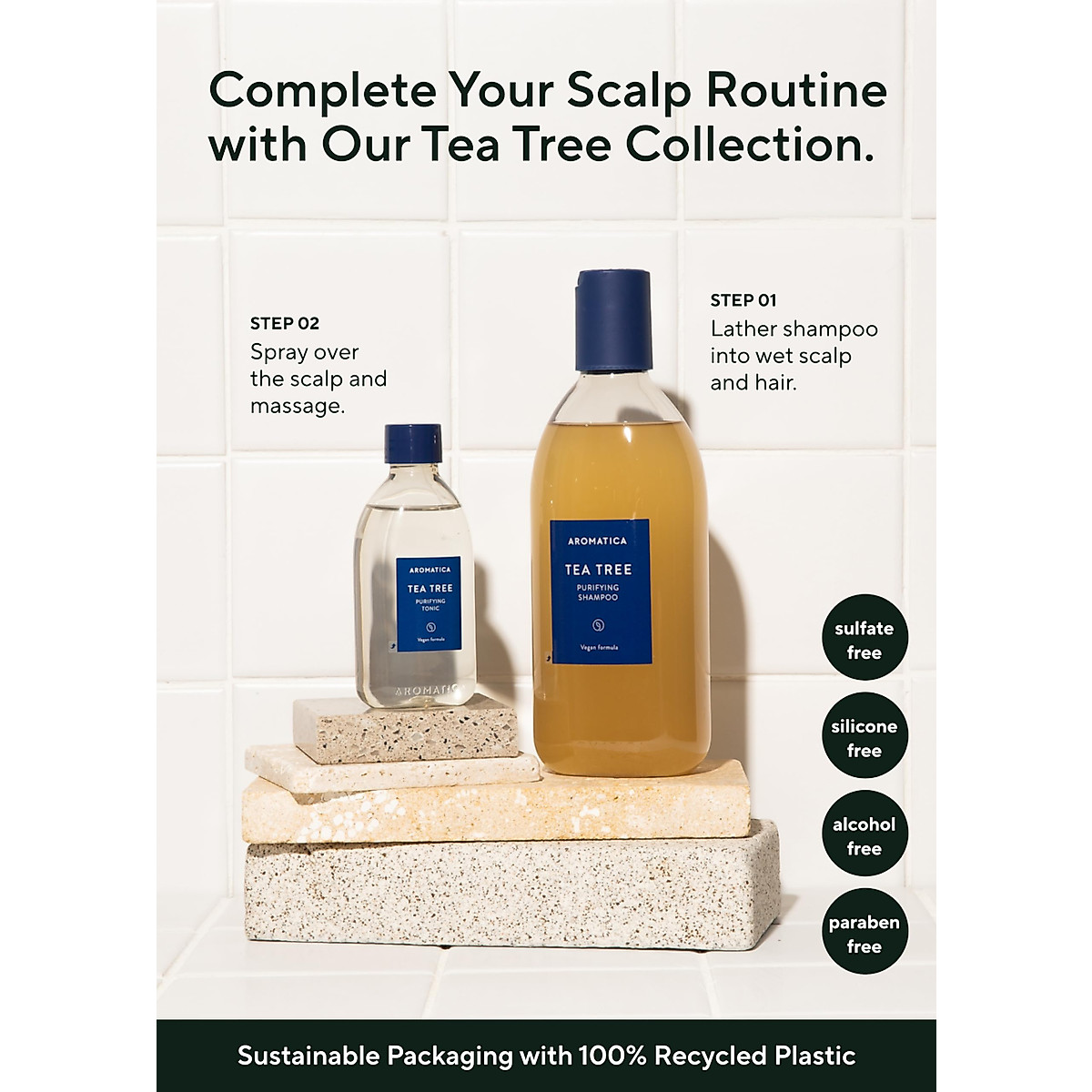 AROMATICA Tea Tree Purifying Shampoo 13.53fl.oz./400ml, Tea Tree Shampoo for Oily Hair and Scalp, Sulfate Free, Vegan