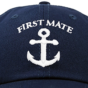 DALIX First Mate Hat Sailing Baseball Cap Sailor Gift Boating Men Women in Blue