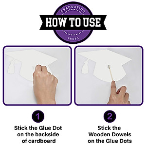 KatchOn, Purple Graduation Photo Booth Props 2024 - Pack of 24 | Purple Graduation Photo Props, Purple Graduation Decorations Class of 2024 | Graduation Picture Props, Graduation Party Decorations