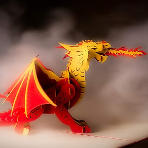 Dragon Pop Up Card by DEVINE Cards | 3D Birthday Cards for Women Kids Mom Dad | Greeting Cards Love