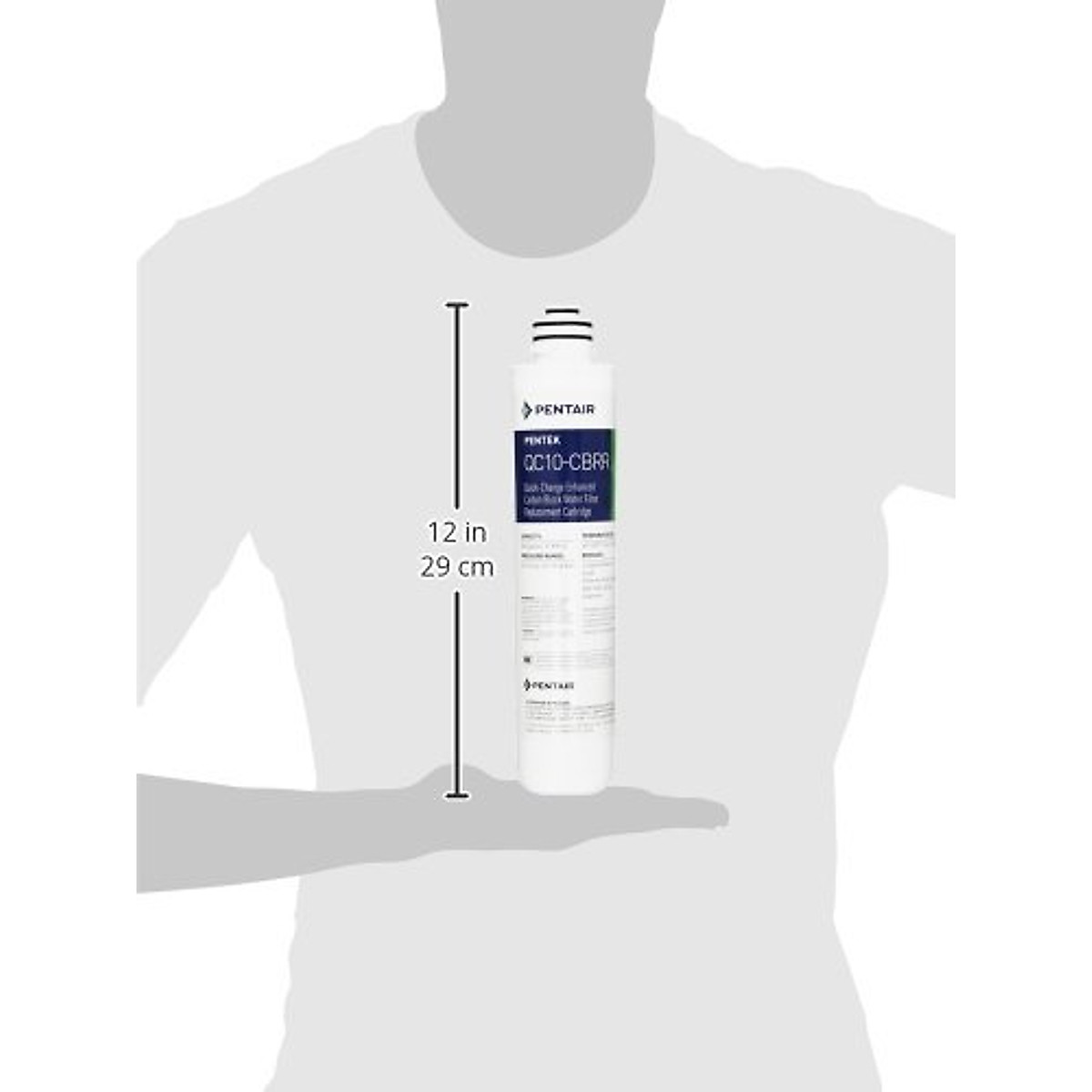 Pentair Pentek QC10-CBRR Quick-Change Under Sink Enhanced Carbon Block Filter Replacement Cartridge, For Use in Pentek QC10-CBR Water Filtration System, 0.5 Micron Rating