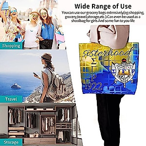 Sigma Gamma Rho Tote Bag Sister Gift Reusable Large Capacity Women'S Shoulder Tote Casual Canvas Shopping Bag