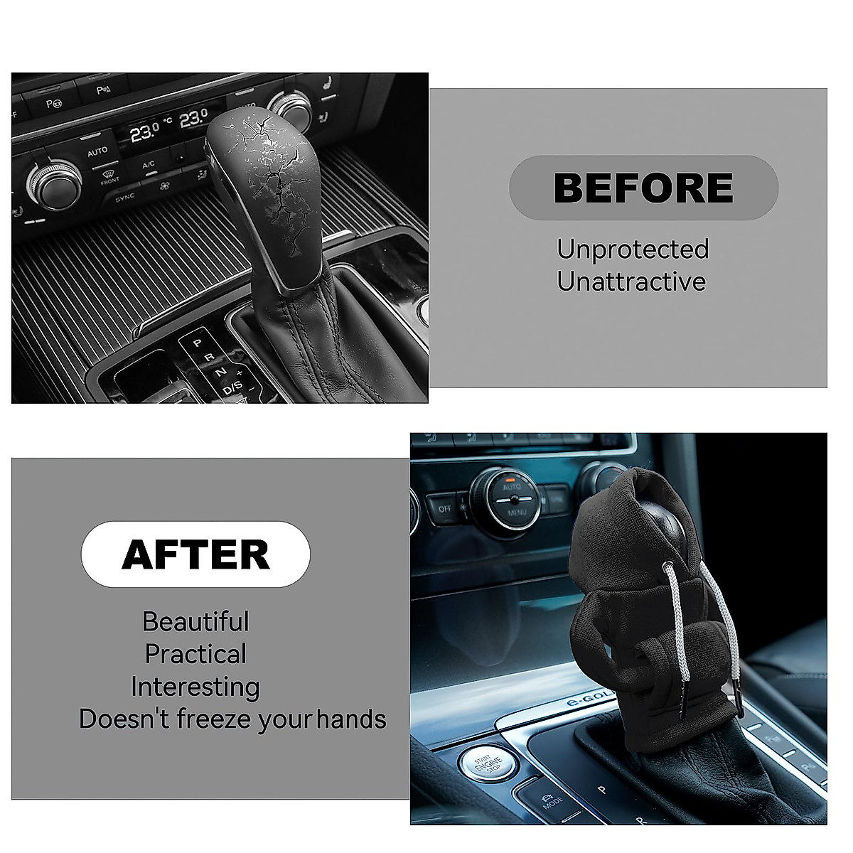 Gear Shift Hoodie, Gear Shift Cover, Universal Car Shift Knob Hoodie, Mini Hoodie for Car Shifter, Automotive Interior Cute Gadgets, Car Accessories and Decorations