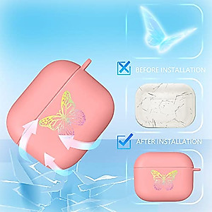 JoySolar Butterfly Case for AirPod Pro 2019/Pro 2 Gen 2022 Aesthetic Cute Cases Women Girls Girly for AirPods Pro Cover Soft TPU Pretty Kawaii with Keychain for Air Pods Pro 2019(Butterfly)