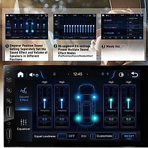 7 Inch Touch Screen Double Din Car Stereo with Bluetooth 5.1, Android Auto, Apple CarPlay, Backup Camera, Subwoofer, FM Radio, Mirror Link