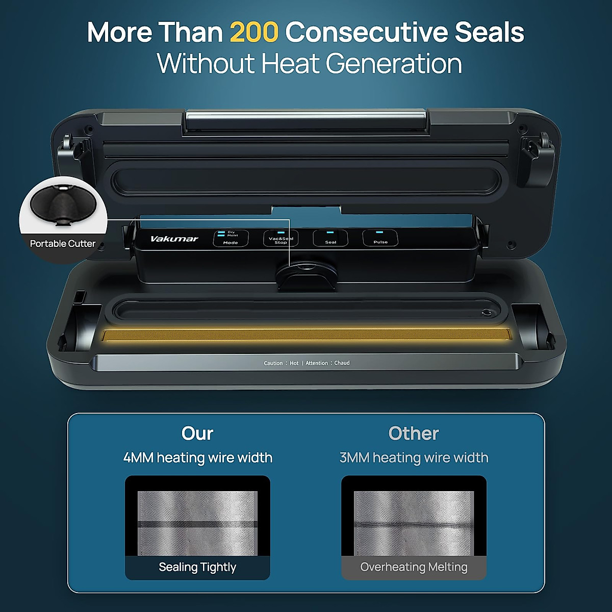 Vacuum Sealer Machine, 80Kpa Food Vacuum Sealer Machine with Double Pump, Dry,/Moist, Pulse Mode, Handle Locked Design, LED Indicator Light & Cutter,12MM Widened Heating Strip