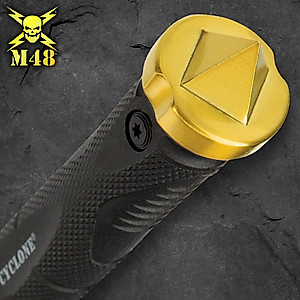 M48 Solar Flare Gold Spiral Knife | Patented Design | Cast Stainless Steel Blade | For Hunting and Survival | Unique Twist on Tactical Knives | Length 13.5"