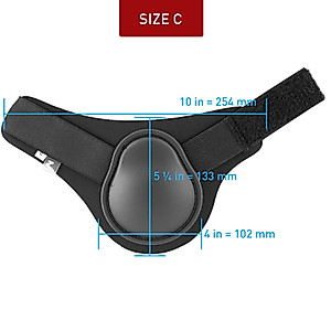 HORZE Chicago Fetlock Rear Boots | Lightweight, Adjustable, Jumping Horse Boots (Pair) - Dark Dark Blue - Horse