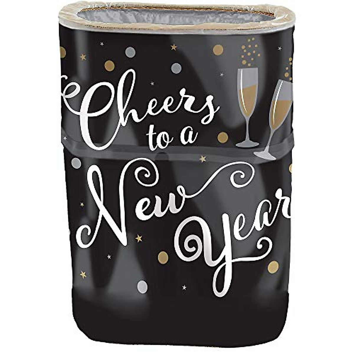 amscan New Years Fling Bin - 22" x 15" x 10" | Multicolor | 1 Pc.