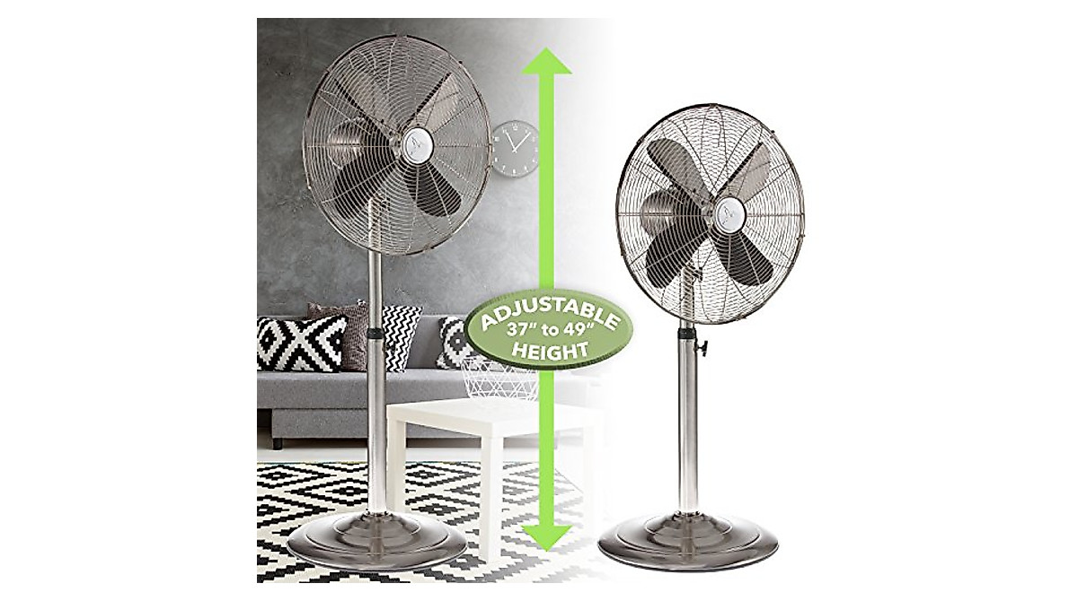 DecoBREEZE 16" Retro Oscillating Floor Fan - Stylish Cooling