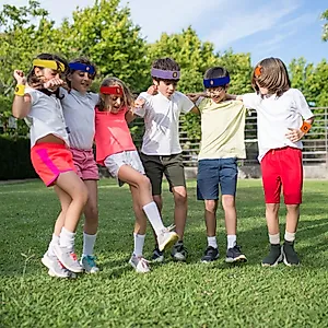 6 Sets Kids Football Wristbands Sweatbands Kit 6 Pairs Athletic Football Wrist Sweatbands,Wrist Sweatband Wicking Wrist Sweatband Terry Cloth Wristband for Party Accessories