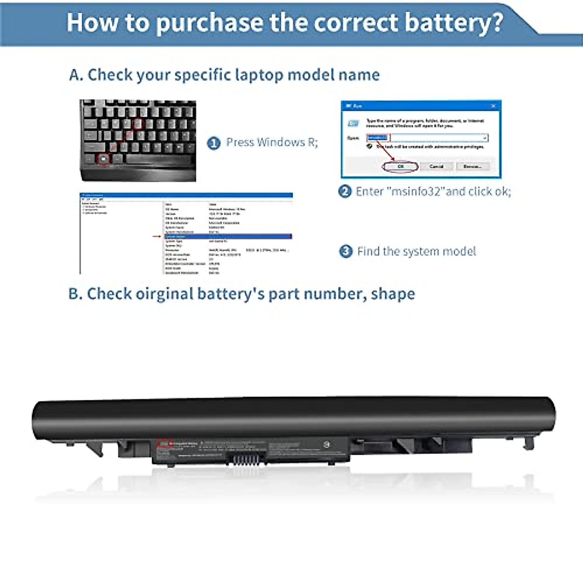 JC04 919700-850 Battery for HP 15-bs 17-bs 14-bs 15-bw0xx 15-bs0xx 15-bs1xx 17-bs0xx 15-bs015dx 15-bs013dx 15-bs134wm 15-bs234wm 17-bs011dx 15-bw011dx JC03 919701-850 919681-421 HSTNN-LB7V HSTNN-LB7W