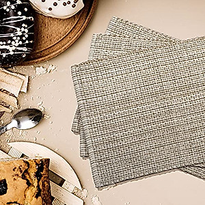 Urban Villa Placemats for Dining Table 100% Cotton Placemats 14''x20'' Over Sized Tablemats Set of 6 Placemats Egg Shell Two Tone Tablemats for Family Dinners Wedding Parties Everyday Use Placemats