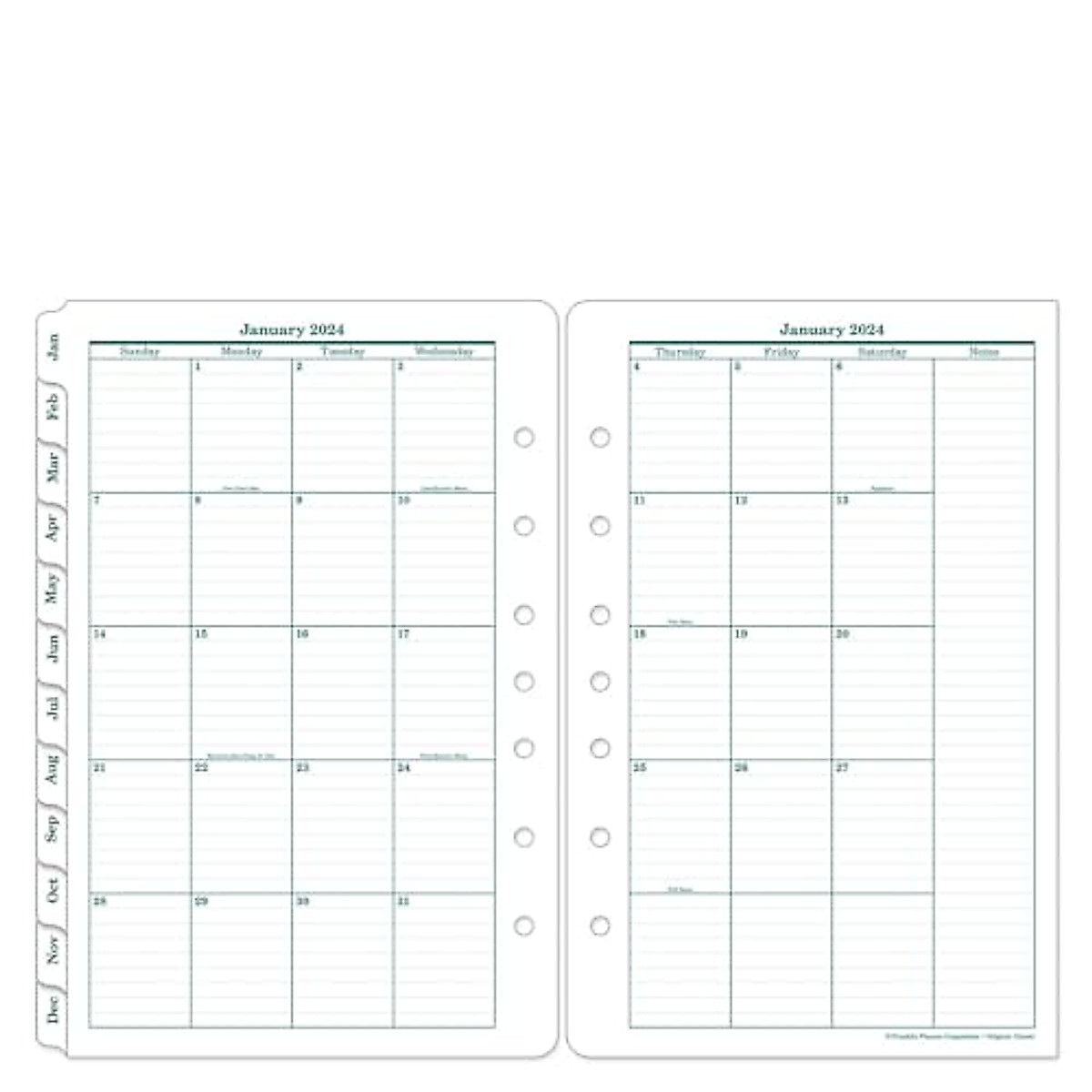 FranklinCovey - Original One Page Per Day Ring-Bound Planner (Classic, Jan 2024 - Dec 2024)