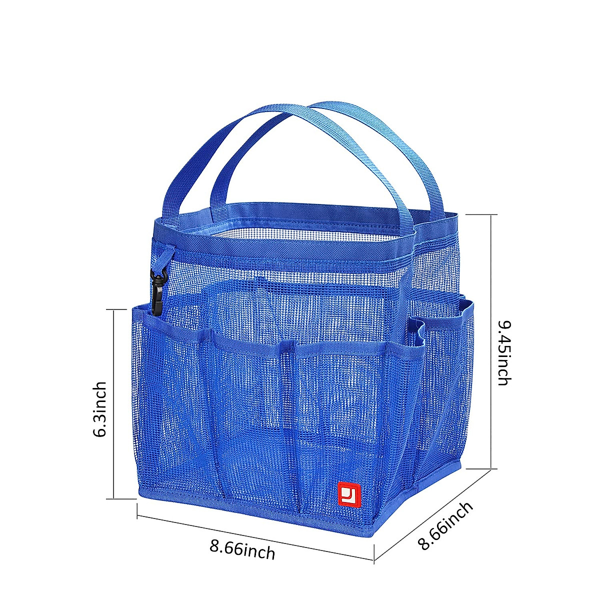 Jovilife Mesh Shower Caddy Quick Dry Hanging Shower Tote 10 Pouch Portable Bathroom Caddy Organizer with Key Hook 8.7INCH Width Large Mesh Shower Tote Portable for Dorm Camp Beach Pool