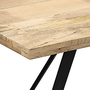 Tidyard Dining Table Mango Wood Tabletop Dinner Table Iron Legs Industrial Style for Kitchen, Dining Room, Home Furniture 55.1 x 31.4 x 29.9 Inches (L x W x H)