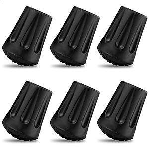 6Pcs Hiking Walking Stick Tips - Rubber Tips for Hiking Poles Hiking Accessories Collapsible Walking Stick Tips Rubber Tips for Canes - Hiking Pole Tips Rubber Tips for Walkers