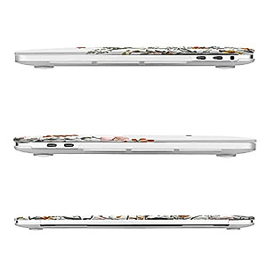 MOSISO Compatible with MacBook Pro 13 inch Case 2023, 2022, 2021-2016 M2 M1 A2338 A2251 A2289 A2159 A1989 A1708 A1706, Plastic Garden Flowers Hard Case&Keyboard Cover&Screen Protector, Transparent
