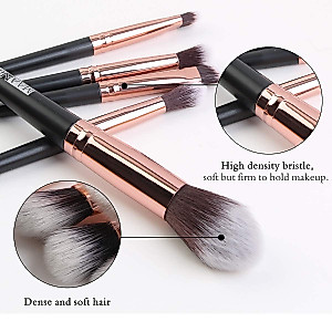 Makeup Brushes Set, 20 Pcs Professional Travel Make Up Brushes, Foundation Eyeshadow Blush Brush, Kabuki Blending Concealers Face Powder Eye Makeup Brush Sets（Black Gold)