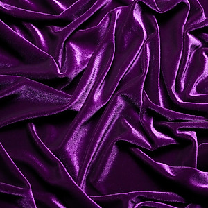 Ice Fabrics Stretch Velvet Fabric by The Yard - 60" Wide Soft Stretchy Fabric for Sewing Clothes, Apparel, Costume, Crafts - 90% Polyester 10% Spandex - Purple - 1 Yard