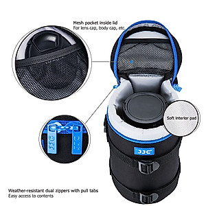 JJC Large Camera Lens Pouch Case Bag for Canon EF 100-400mm, 70-200mm f2.8 III II, 180mm f3.5L, RF 600mm f11, AF-S 80-200mm, 70-200mm f2.8G VR II and Other Lens Below 4.3 x 8.8(D x L)