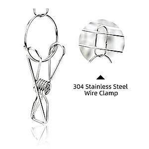 WAIKAS Space Saving Hangers with 20 Clips for Socks Underwear Baby Clothes, 304 Stainless Steel, Wind Proof