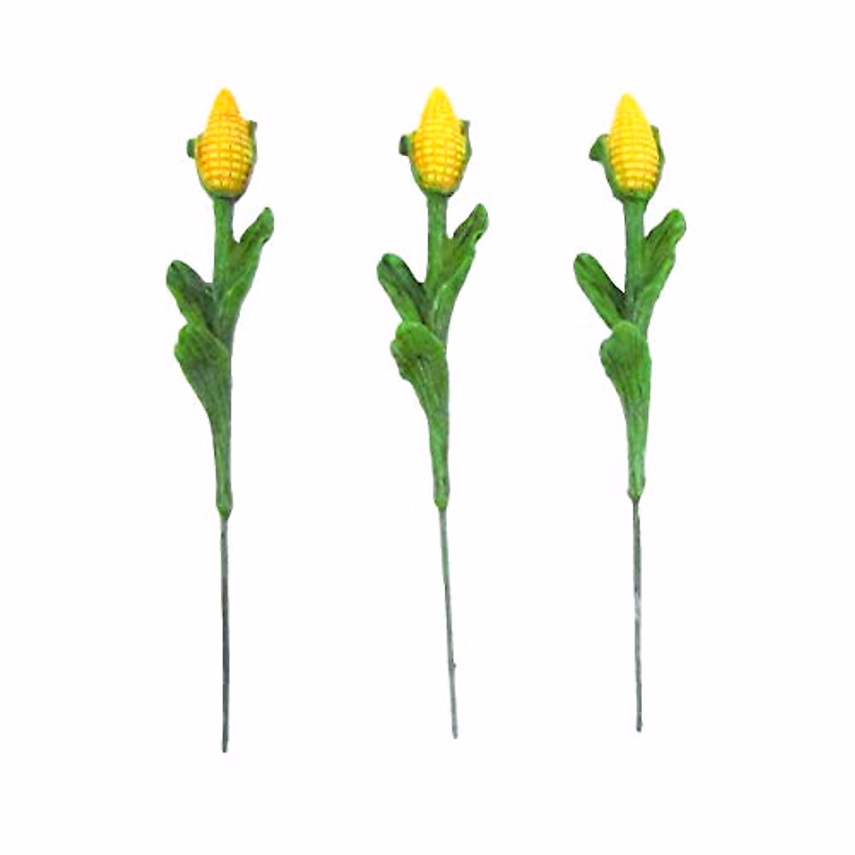 TG,LLC Treasure Gurus 3pc Miniature Corn Stalks Fairy Garden Farm Ornament Set Mini Plant Dollhouse Decor Accessory