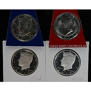 2019 Various Mint Marks Kennedy 2019 P+D+S+S Kennedy Half Dollar Silver Clad Mint Proof Set ~ PD from Mint Set Gem Uncirculated