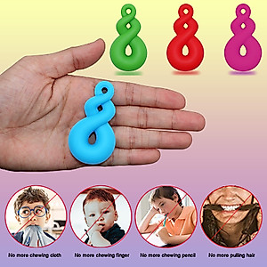 Chew Necklaces for Sensory Kids, Sensory Chew Necklaces for Boys and Girls with Autism, ADHD, SPD, Chewing or Special Needs, Silicone Chewy Necklace Sensory Toys for Adults Teens 4 Pack