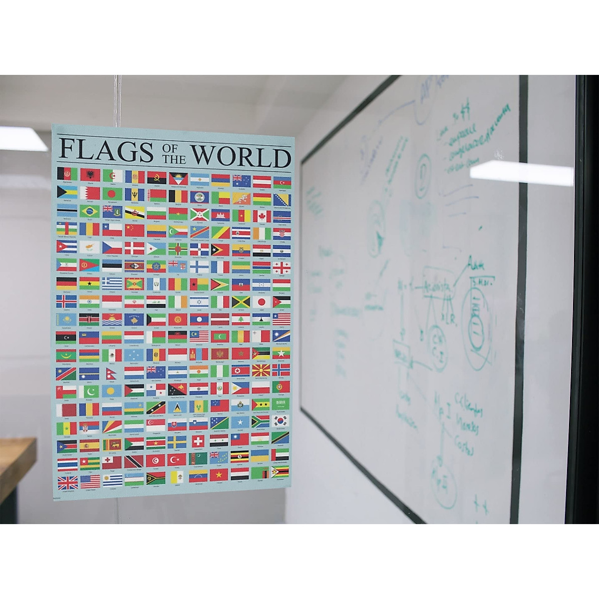 Flags of The World Classroom Reference Chart National Countries Country Symbol Educational Teacher Learning Homeschool Display Supplies Teaching Aide Cool Wall Decor Art Print Poster 12x18