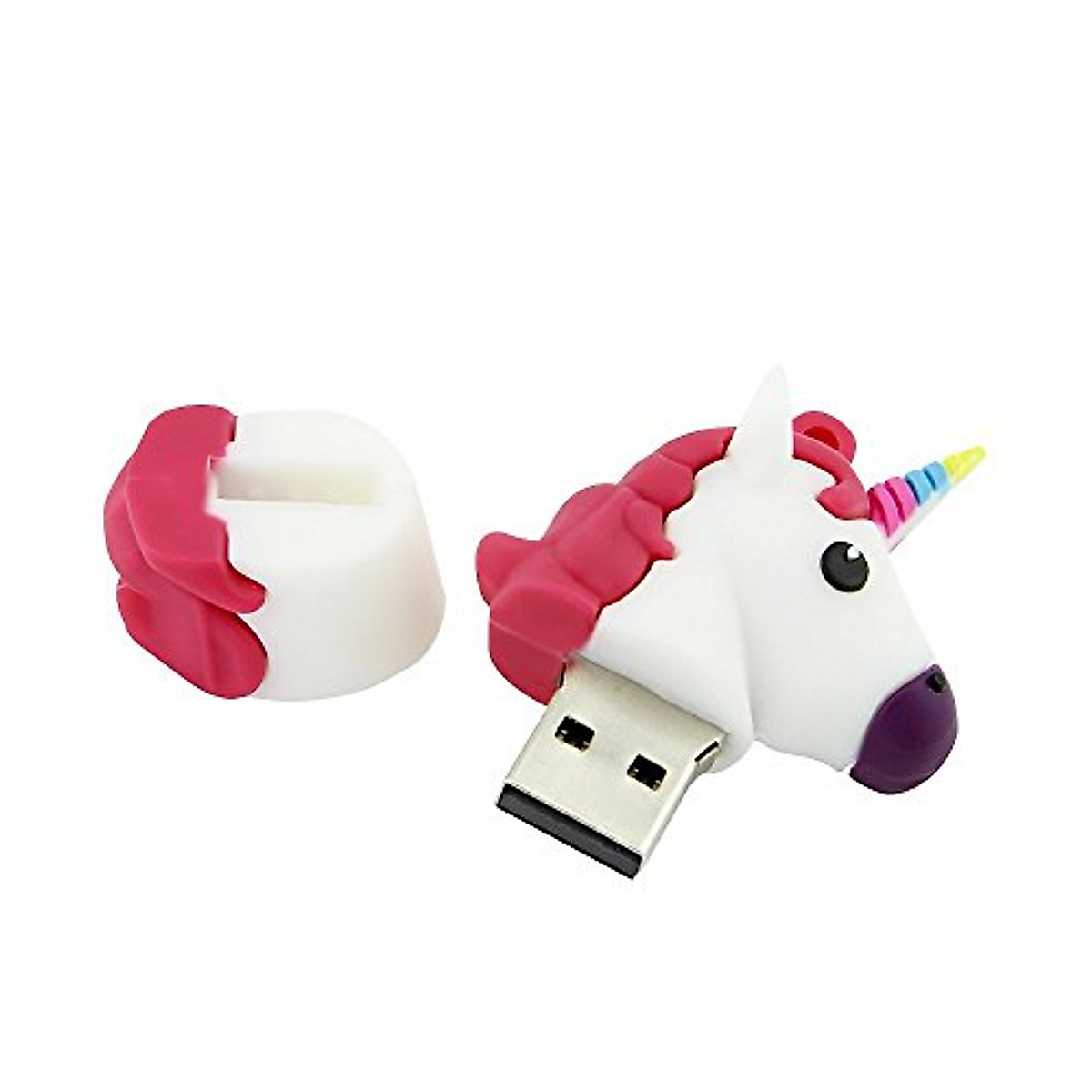 Lingtoolator cta Novelty Unicorn Shape Design 32GB USB 2.0 Flash Drive Cute Memory Stick Horse Thumb Drive Data Storage Pendrive Cartoon Jump Drive Gift (White) (32GB)