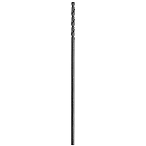 BOSCH BL2739 1-Piece 3/16 In. x 12 In. Extra Length Aircraft Black Oxide Drill Bit for Applications in Light-Gauge Metal, Wood, Plastic