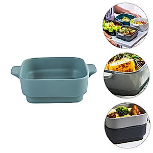 1pc Ceramic Bakeware Ceramic Bread Pan Square Cupcake Pans Ceramic Bread Loaf Pan Ceramic Cookie Sheet Porcelain Lasagna Plate Ceramic Tart Pan Rice Plate Rice Bowl Kitchen Supply/1533 (Color : Green