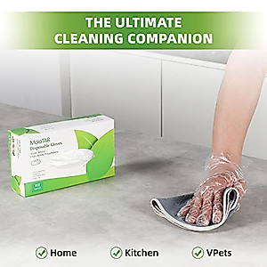 MoloTAR 500 Pieces Plastic Disposable Gloves,Disposable Gloves for Cleaning, [ One Size Fits Most ]